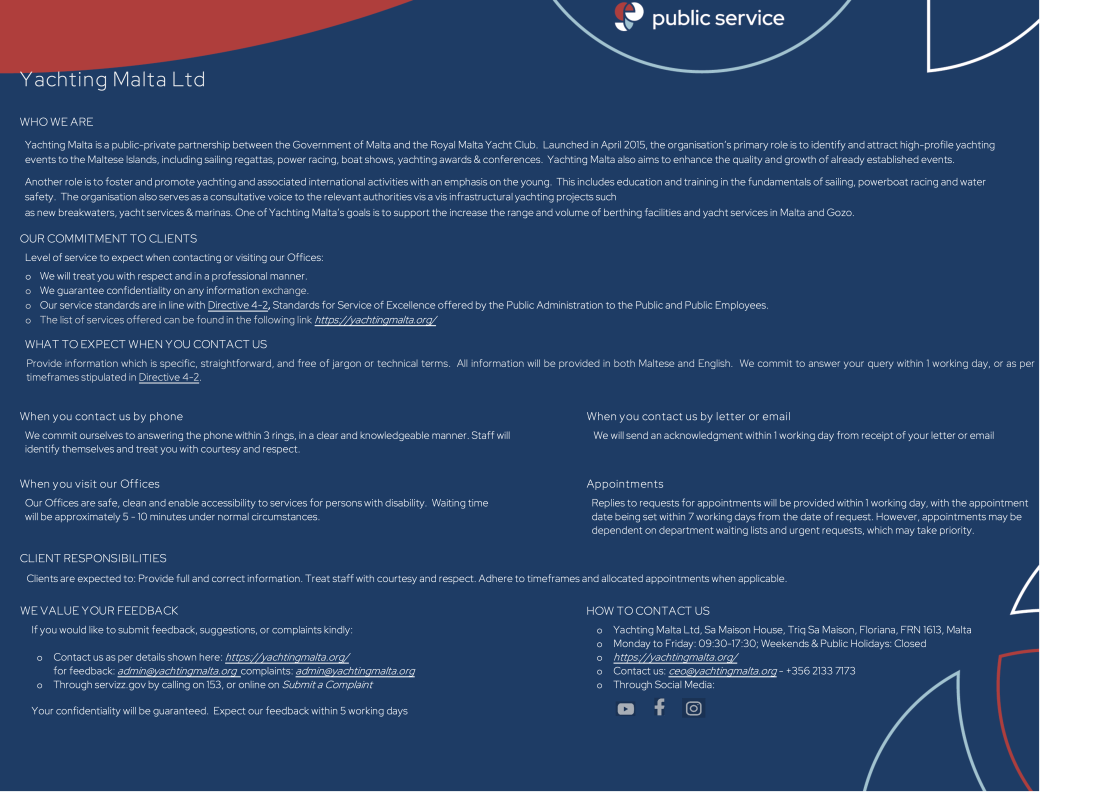 Yachting Malta » Quality Service Charter